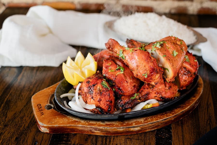 tandoori chicken on the bone spring chicken marinated in yogurt