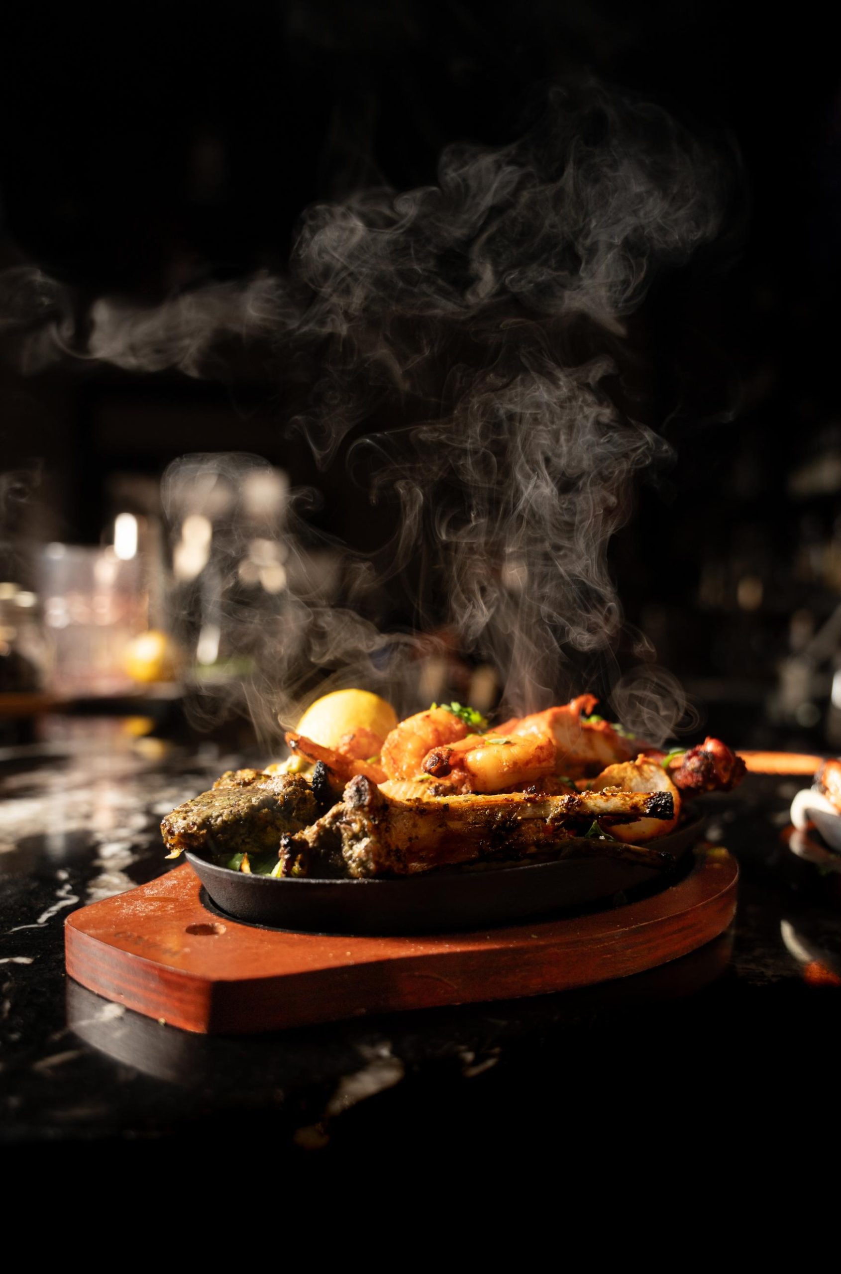 tnt sampler platter lamb chops tandoori chicken chicken tikka malai